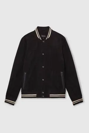 REISS Banridge Suede Bomber Jacket