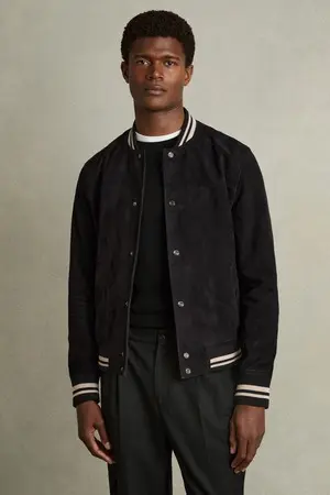 REISS Banridge Suede Bomber Jacket