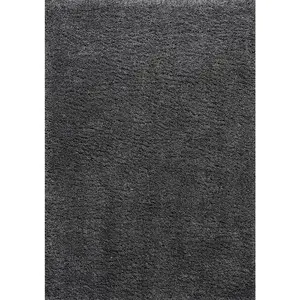 JONATHAN Y Groovy Solid Shag Area Rug - Onyx