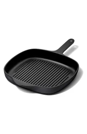 CARAWAY 10.5-inch Enameled Cast Iron Grill Pan - Charcoal