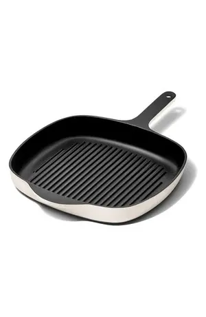 CARAWAY 10.5-inch Enameled Cast Iron Grill Pan - Cream
