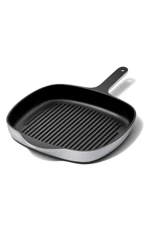 CARAWAY 10.5-inch Enameled Cast Iron Grill Pan - Gray