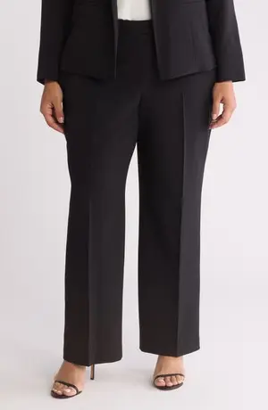 KASPER Tab Front Straight-leg Trousers