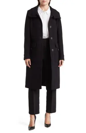 Andrew Marc Almedia Wool-blend Twill Coat - Black