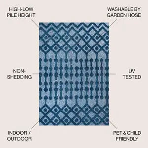 JONATHAN Y Peralta Moroccan Diamond Indoor/outdoor Area Rug - Navy