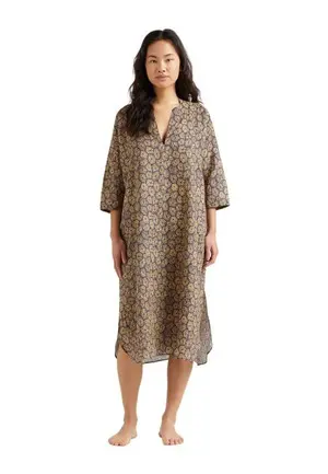 Vilebrequin Carapaces Printed Linen Kaftan Cover-up - Bleu Marine