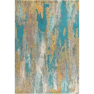 JONATHAN Y Contemporary Pop Modern Abstract Vintage Waterfall Area Rug - Blue/brown/orange
