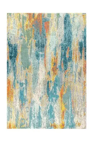 JONATHAN Y Contemporary Pop Modern Abstract Vintage Waterfall Area Rug - Blue/cream/yellow