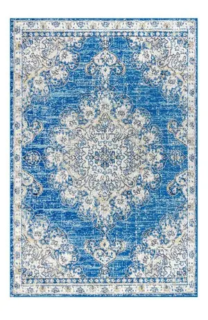 JONATHAN Y Bohemian Flair Boho Vintage Medallion Area Rug - Blue/cream