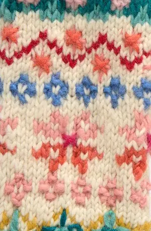 FRENCH KNOT River Hand Knit Wool Mittens - Natural