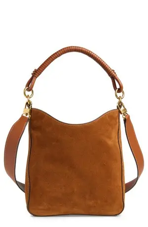 Staud Mel Suede Shoulder Bag Tan
