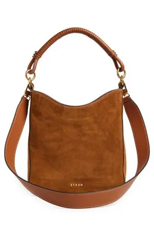 Staud Mel Suede Shoulder Bag - Tan