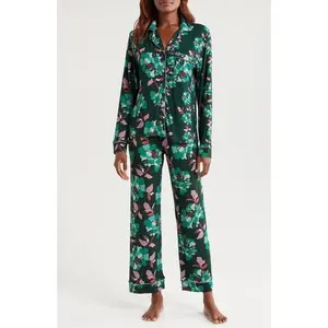 ALIVIA Sofia Print Pajamas Stained Glass Floral Emerald