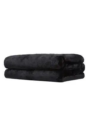 Apparis Brady Faux Fur Throw Blanket - Noir