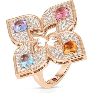 Roberto Coin Venetian Princess Carnival Diamond & Gemstone Ring - Rose Gold