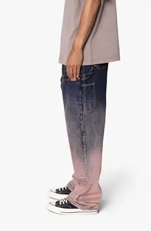 Mnml Gradient Ultra Baggy Carpenter Jeans - Blue/ Pink