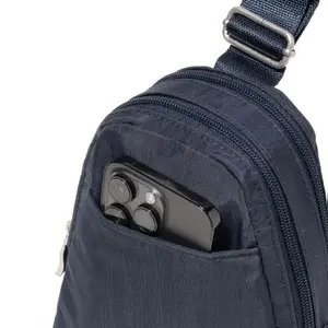 BAGGALLINI Double Zip Mini Sling Bag - French Navy