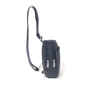 BAGGALLINI Double Zip Mini Sling Bag - French Navy
