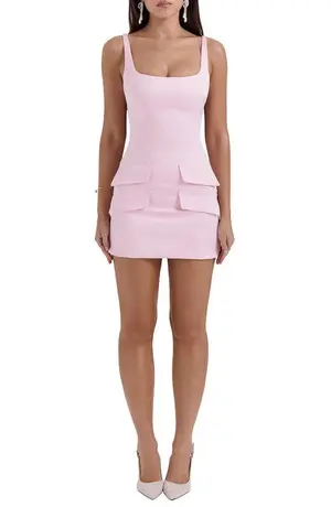 House Of Cb Cosette Satin Mini Dress - Rose Shadow