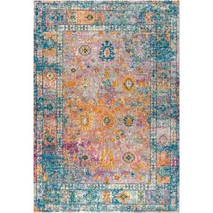JONATHAN Y Bohemian Flair Boho Vintage Medallion Area Rug - Cream/navy