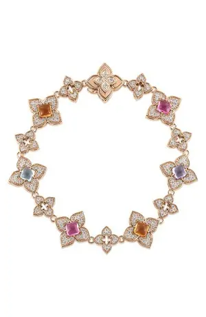 Roberto Coin Venetian Princess Carnival Diamond & Mixed Jewels Bracelet - Rose Gold