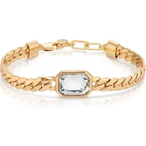 Ettika Deco Crystal Cuban Chain Bracelet - Gold