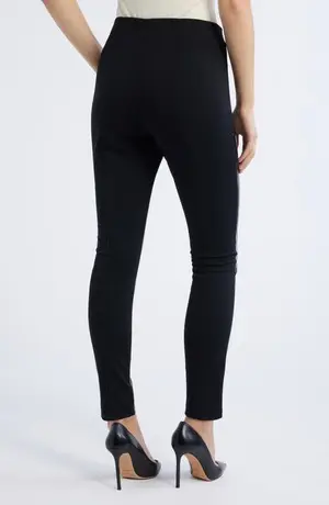 TAHARI ASL Faux Leather Ponte Pants