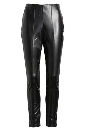 TAHARI ASL Faux Leather Ponte Pants