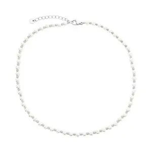DONATELLO GIAN Name Pearl Choker Necklace - Silver