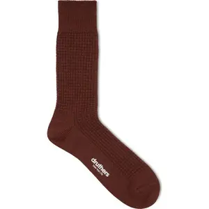 DRUTHERS NYC Druthers NYC Merino Wool Waffle Crew Socks Brown