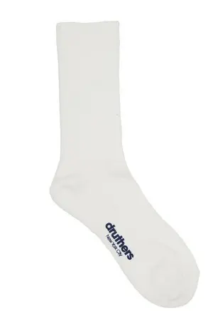 DRUTHERS NYC Organic Cotton Everyday Crew Sock - White