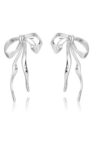 Ettika Bow Stud Earrings - Silver