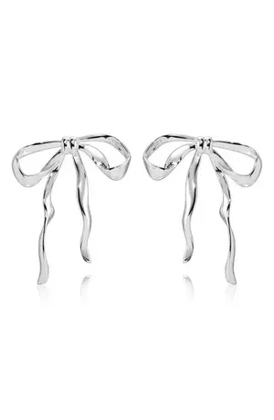 Ettika Bow Stud Earrings - Silver