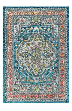 JONATHAN Y Bohemian Flair Boho Vintage Area Rug - Blue/yellow