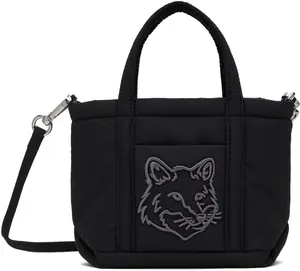 Maison Kitsuné Maison Kitsuné Black Fox Head Puffer Mini Tote - P199 Black