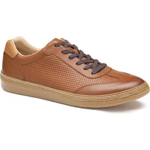 Johnston & Murphy Mcguffey T-toe Low Top Sneakers - Tan Full Grain
