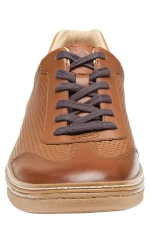 Johnston & Murphy Mcguffey T-toe Low Top Sneakers - Tan Full Grain
