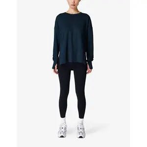 Sweaty Betty Relaxed-fit Cotton-blend Jumper - Navy Blue