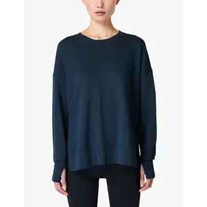 Sweaty Betty Relaxed-fit Cotton-blend Jumper - Navy Blue