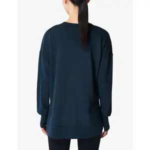 Sweaty Betty Relaxed-fit Cotton-blend Jumper - Navy Blue