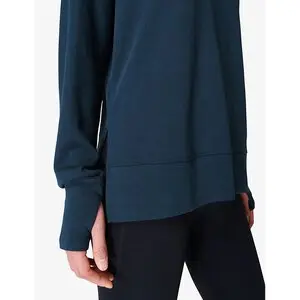 Sweaty Betty Relaxed-fit Cotton-blend Jumper - Navy Blue