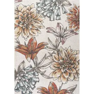 JONATHAN Y Giglio Modern Botanical Flower Area Rug - Orange/blue/cream