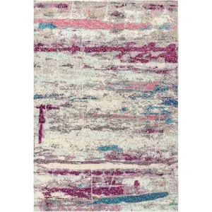 JONATHAN Y Contemporary Pop Modern Abstract Brushstroke Area Rug - Cream/pink