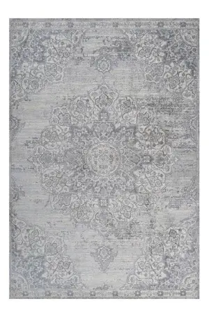 JONATHAN Y Modern Persian Vintage Moroccan Medallion Area Rug Light Gray