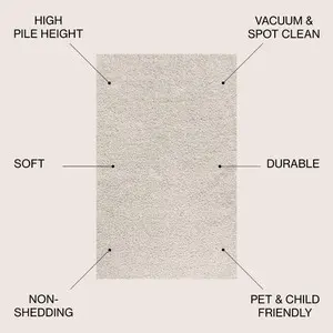 JONATHAN Y Mercer Shag Plush Area Rug - Cream