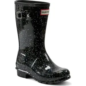 Hunter Original Giant Glitter Waterproof Rain Boots - Black