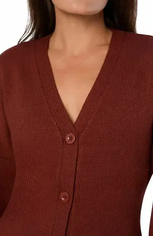 WeWoreWhat Cinched Waist Cardigan - Chestnut