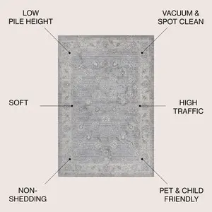 JONATHAN Y Modern Persian Vintage Moroccan Traditional Area Rug - Light Gray