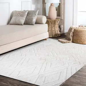 JONATHAN Y Balansat Moroccan Diamond Indoor/outdoor Area Rug - Ivory