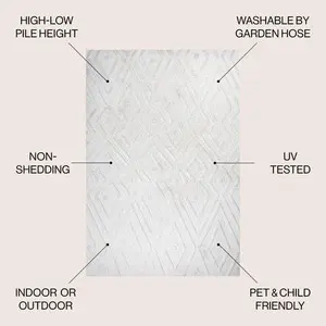 JONATHAN Y Balansat Moroccan Diamond Indoor/outdoor Area Rug - Ivory